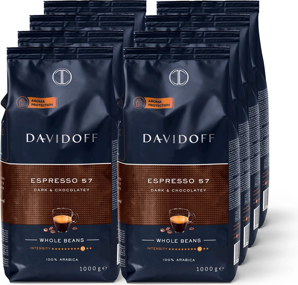 Tchibo - Davidoff Café Espresso 57 - 8 x 1 kg zrnkové kávy - Intenzita: 10/12