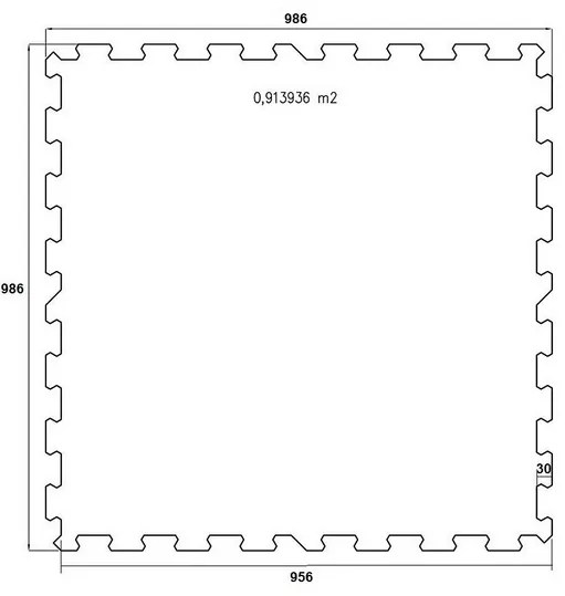 Dlažba FitFlo SF1050 95,6 x 95,6 x 0,8 cm - roh, bílá