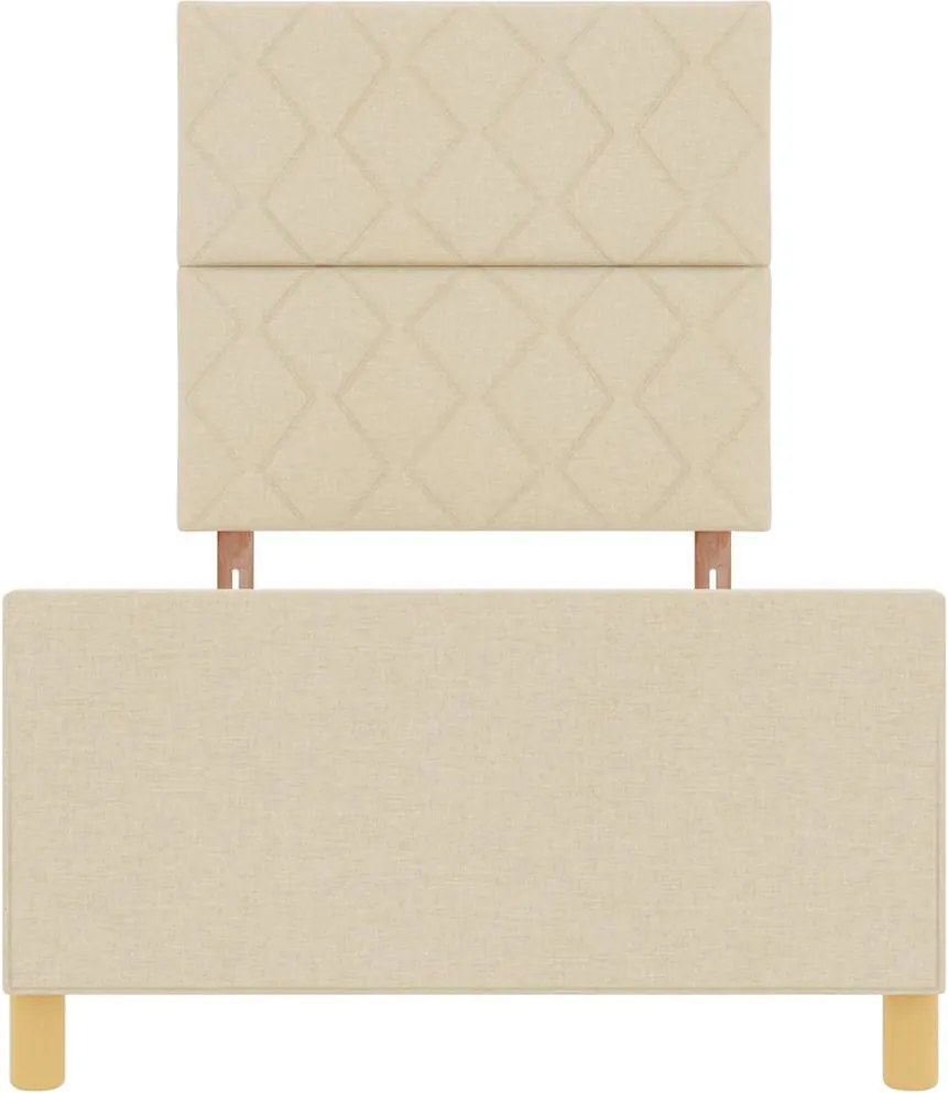 Rám postele s čelo Krémová 90 x 190 cm textil 3344772