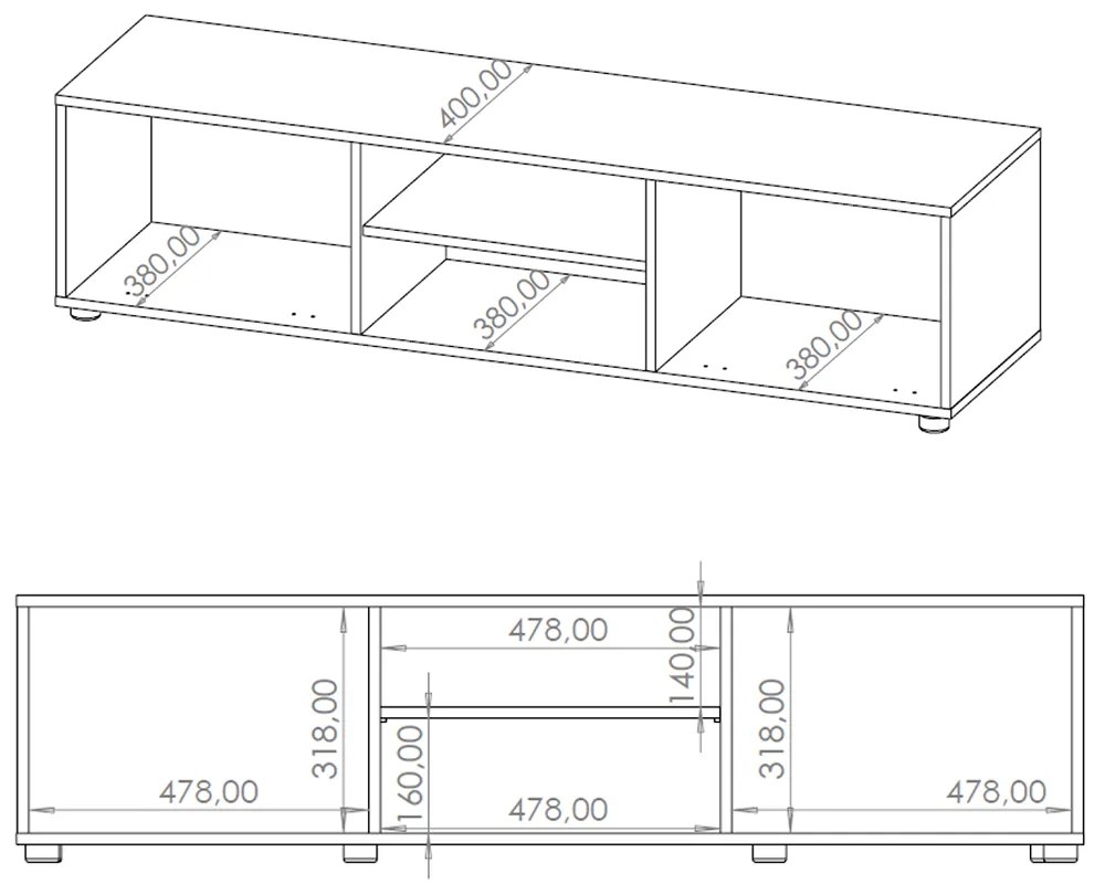 MAXIONE k | TV stolek RTV150 MX-09 | 150 cm | kašmír