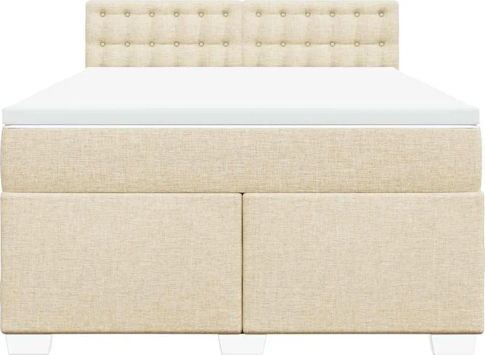 Box spring postel s matrací krémová 140x190 cm textil 3288202