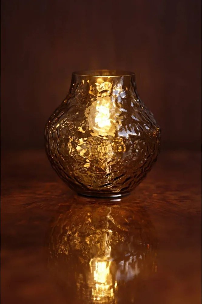 Jantarová skleněná stolní lampa (výška 15 cm) Breen – Jotex