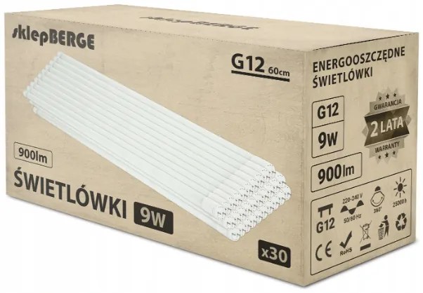 BERGE LED trubice J2 - T8 - 60cm - 9W - teplá bílá