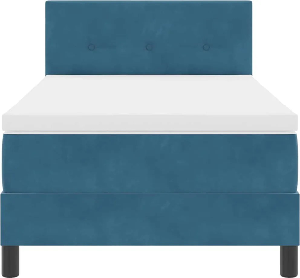 Postel s boxspringem s matrací Tmavě modrá 100 x 200 cm samet 3339156
