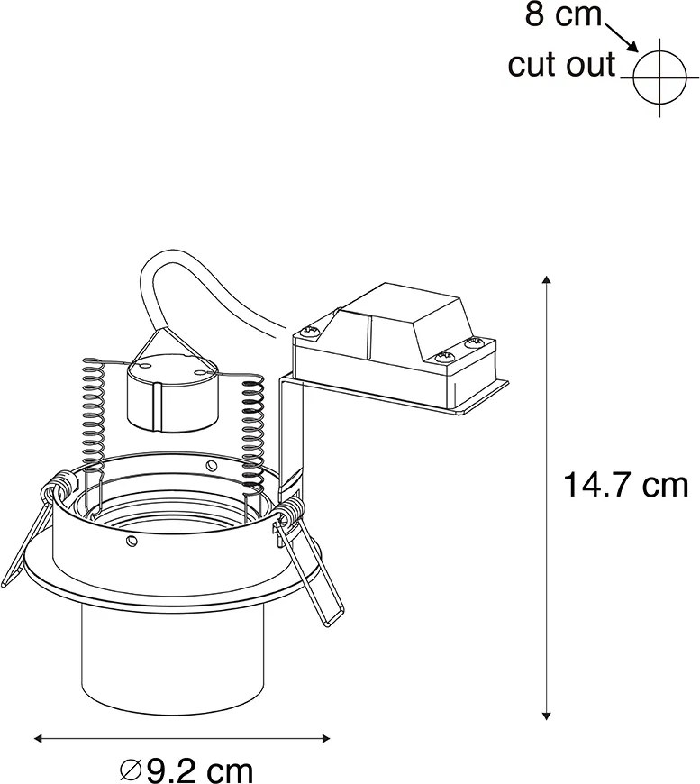 Moderní zapuštěné bodové svítidlo antracitově šedé GU10 50 mm kulaté otočné - Installa