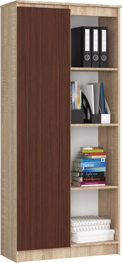 Regál R80 1D4P dub sonoma/wenge