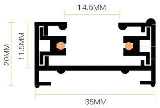 Bodové svítidlo v lištovém systému 8xGU10/25W/230V 4 m černá