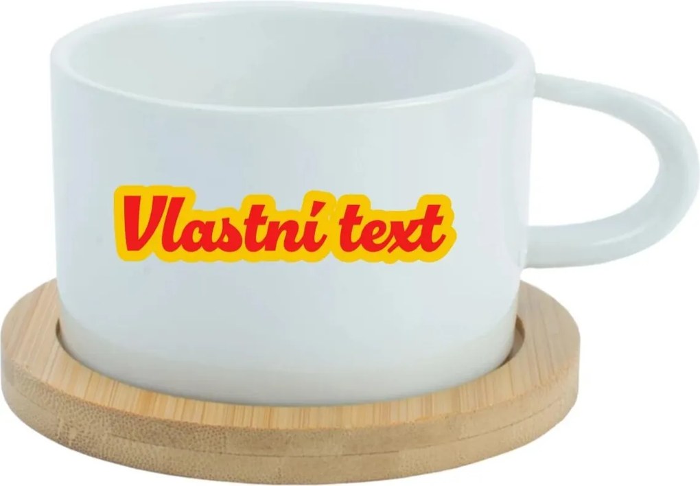 Personalizovaný keramický hrníček "MAKRONKA" s vlastním textem s obrysem