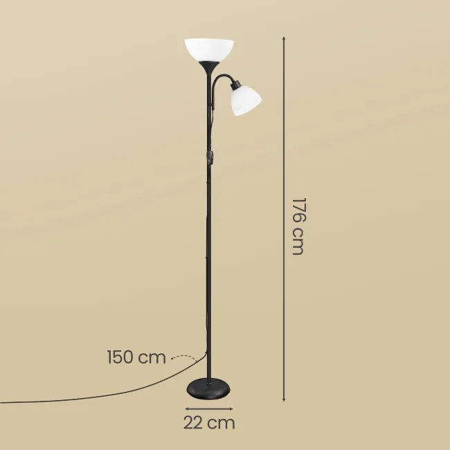 Stojací lampa s nastavitelnou lampou na čtení LFLB35019B102