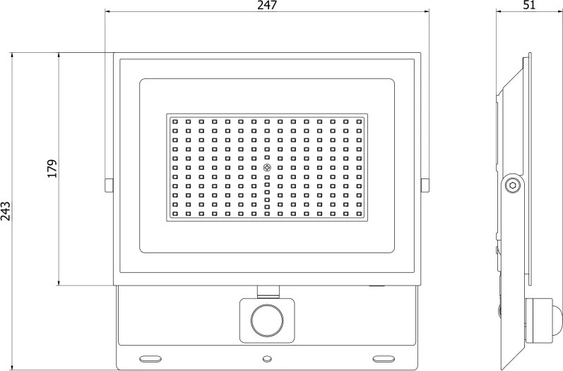 Mexen Luxpro LED reflektor s pohybovým senzorem, 100W, studená - 6500K, 9000 lm, černá - L235-100-65-70