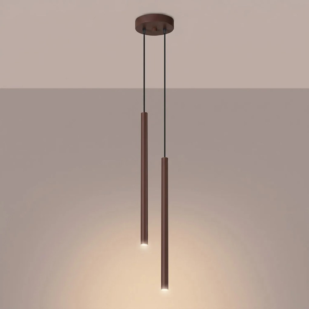 Sollux Lighting Závěsné svítidlo PASTELO 2 hnědé
