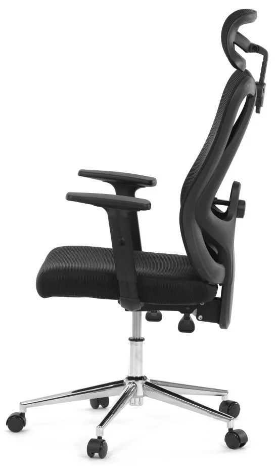 Kancelářská ergonomická židle LUMOS — síť / látka, černá