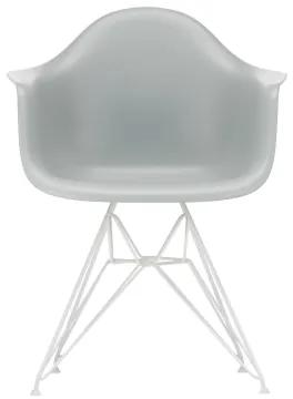 Eames Plastic Armchair DAR bíle lakovaná šedá bílé na tvrdou podlahu Vitra