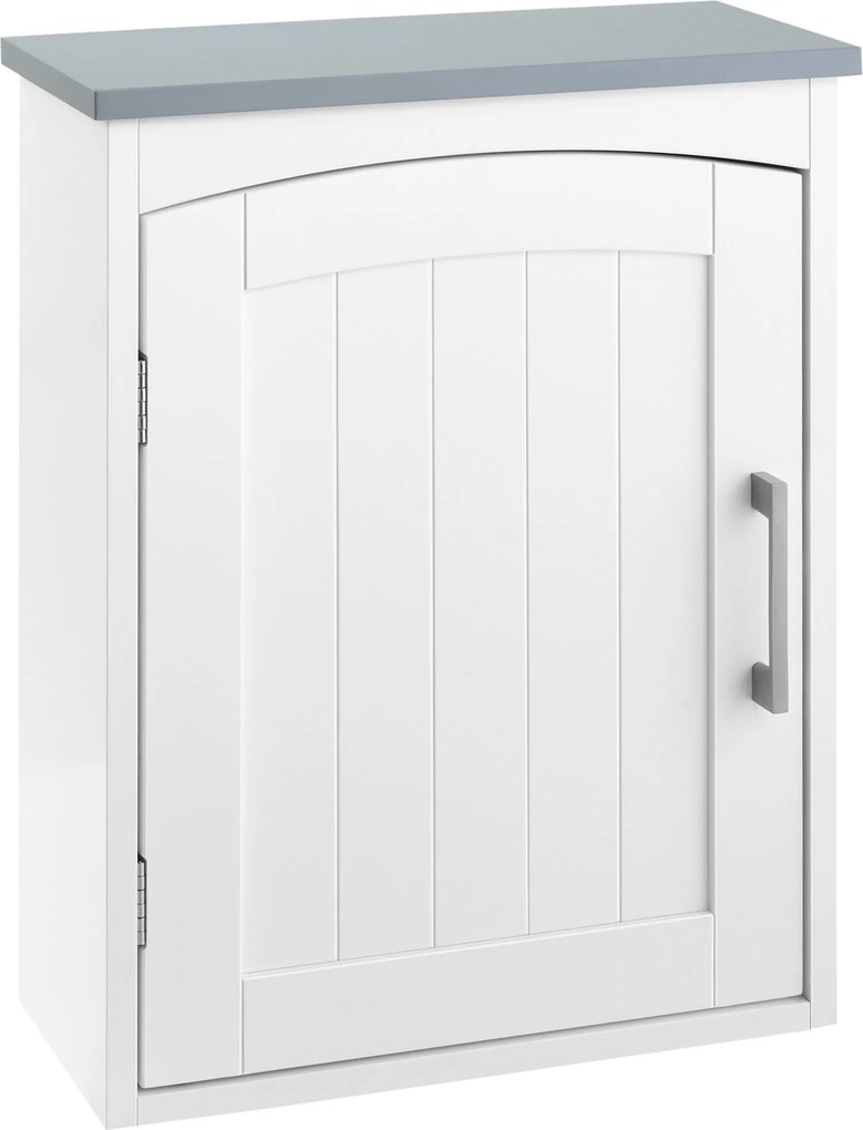 Závěsná toaleta Kleankin - Skříňka na léky s dveřmi a nastavovací policí pro koupelnu - 41 x 18,5 x 52 cm - MDF - Bílá | Aosom