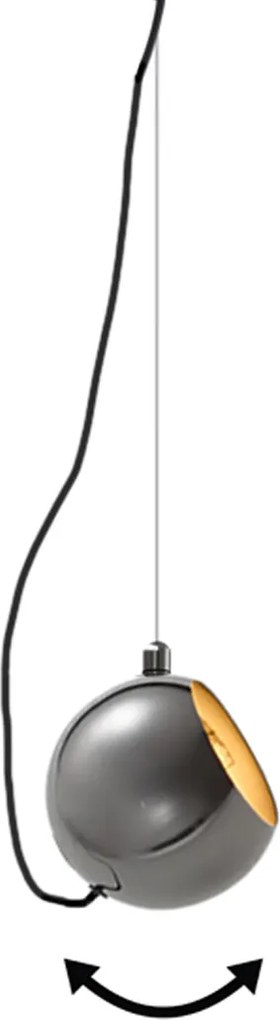 Designové závěsné svítidlo tmavý chrom pro 1-fázový kolejnicový systém - Slimline Sara