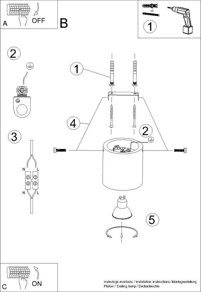 Stropní svítidlo Orbis, 1x béžové betonové stínítko