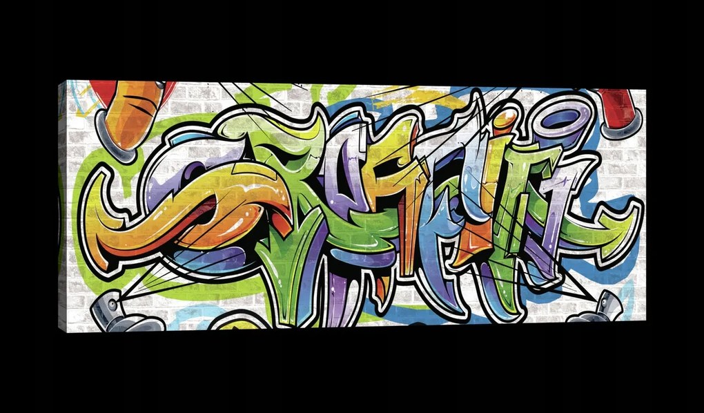 Obraz 145x45 Graffiti street-art městský obraz zářivý dynamický umění