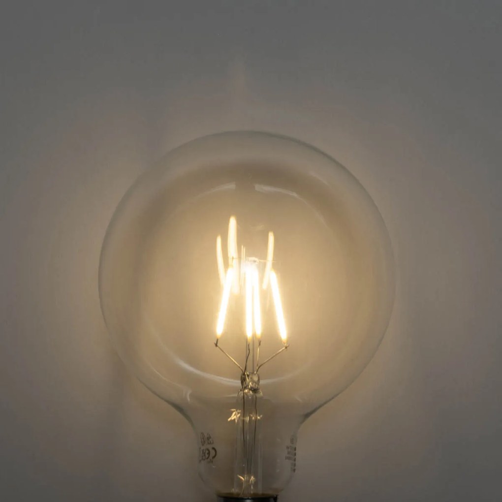 Sada 5x E27 3stupňově stmívatelné LED spirálové vlákno G125 4W 450 lm 2700K