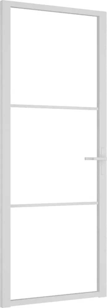 vidaXL Interiérové dveře 83 x 201,5 cm bílé ESG sklo a hliník