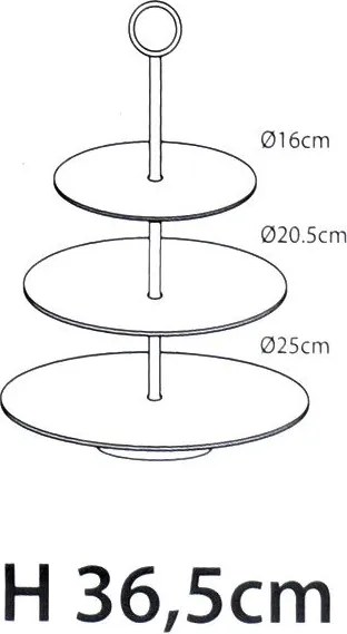 Stojan na cukroví, kovový, černý, O 25