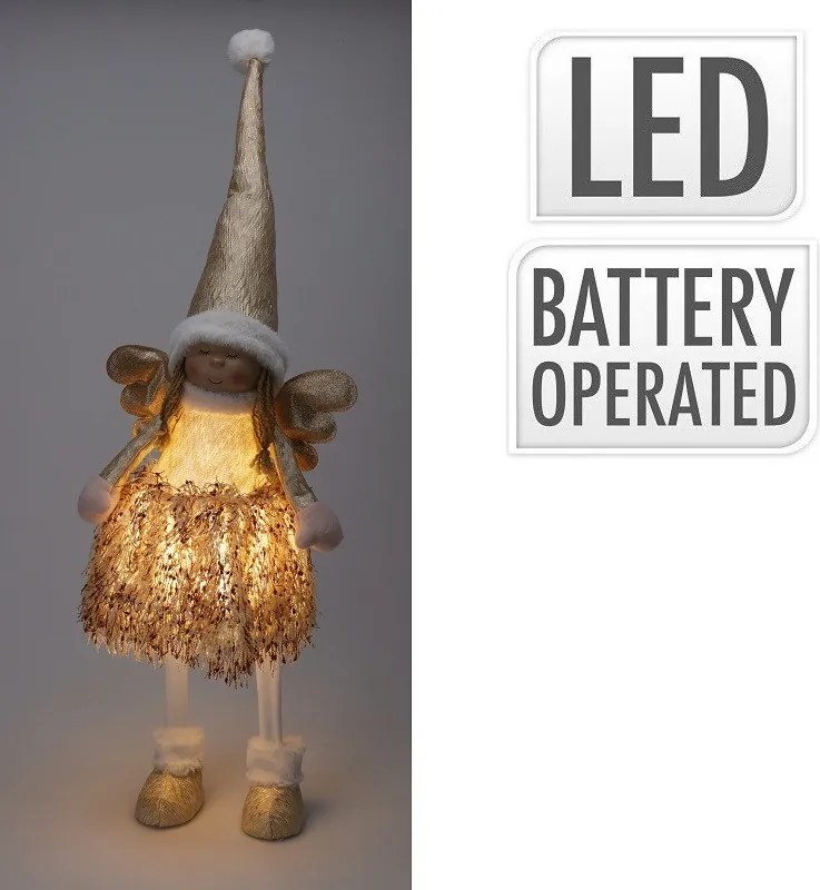 LED andělka ve zlaté barvě 81 cm