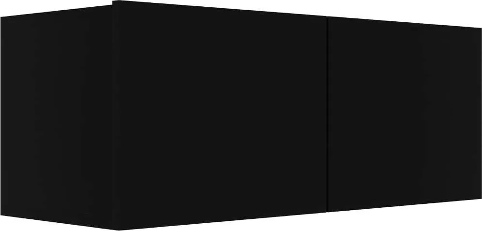 vidaXL 4dílný set TV skříněk dřevotříska [3078837] Barva: Černá