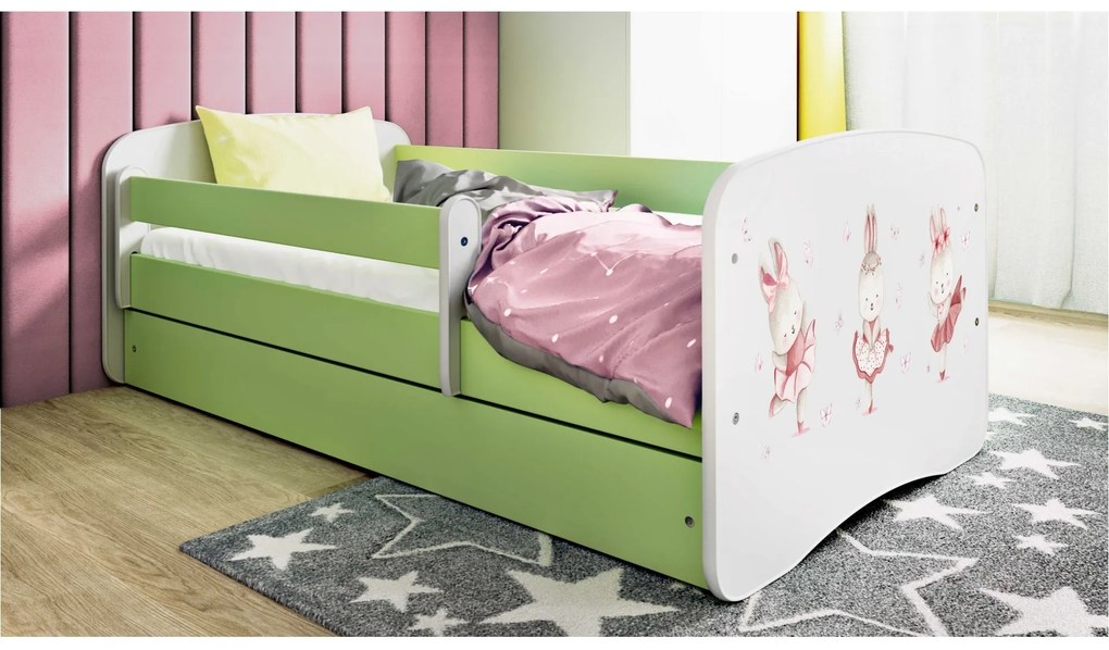 Dětská postel Babydreams králíčci zelená