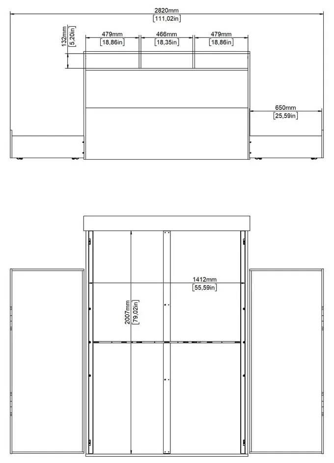 Dvoulůžková postel v dekoru dubu s úložným prostorem bez roštu 140x200 cm v přírodní barvě Ikast – Tvilum