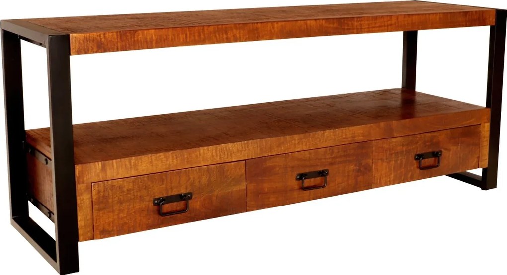 furniture-nabytek.cz - Rustikální tv stolek z dřeva mango 150x60x45