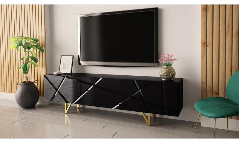 TV stolek 180 Nivotis 01, Barva:: černá / černý lesk