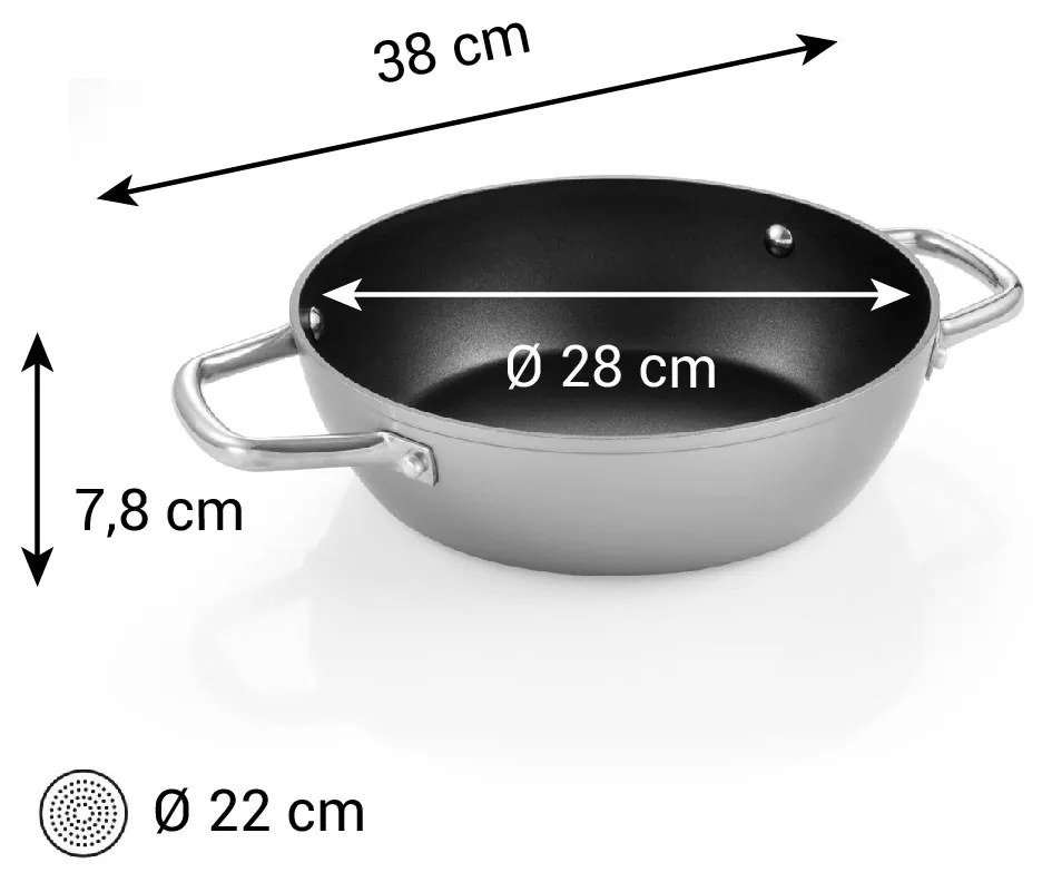 TESCOMA Pánev hluboká GrandCHEF+ ø 28 cm, 2 úchyty