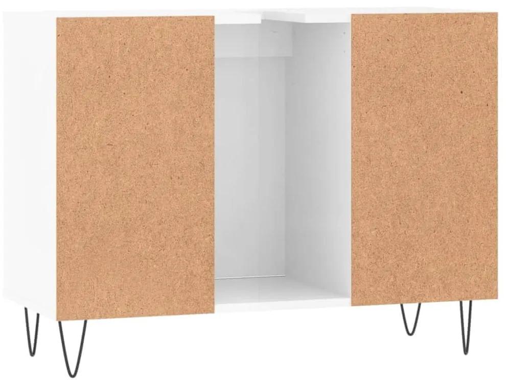 Petromila Koupelnová skříňka lesklá bílá 80 x 33 x 60 cm kompozitní dřevo