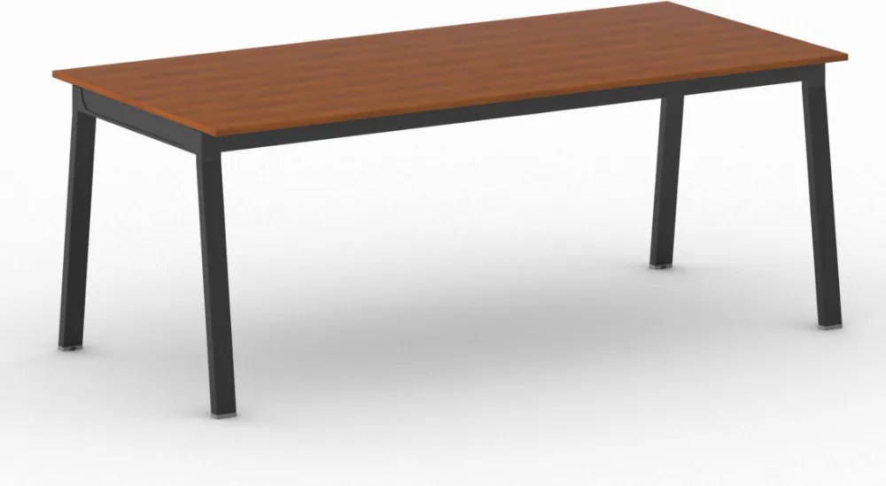 Jednací kancelářský stůl PRIMO BASIC, 200x90 cm, černá podnož, třešeň
