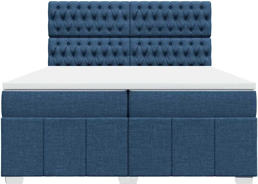 Box spring postel s matrací modrá 200x200 cm textil 3294088