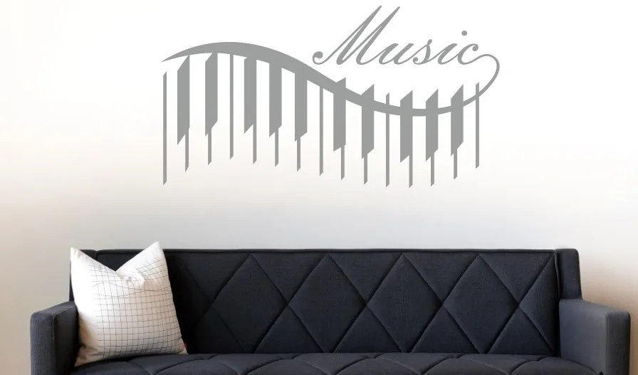 WALLVINIL Samolepky na zeď - Music piano Barva: Růžová, Velikost: 60x32 cm