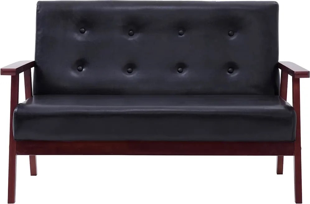 Sedací souprava 2 ks černá umělá kůže 278396
