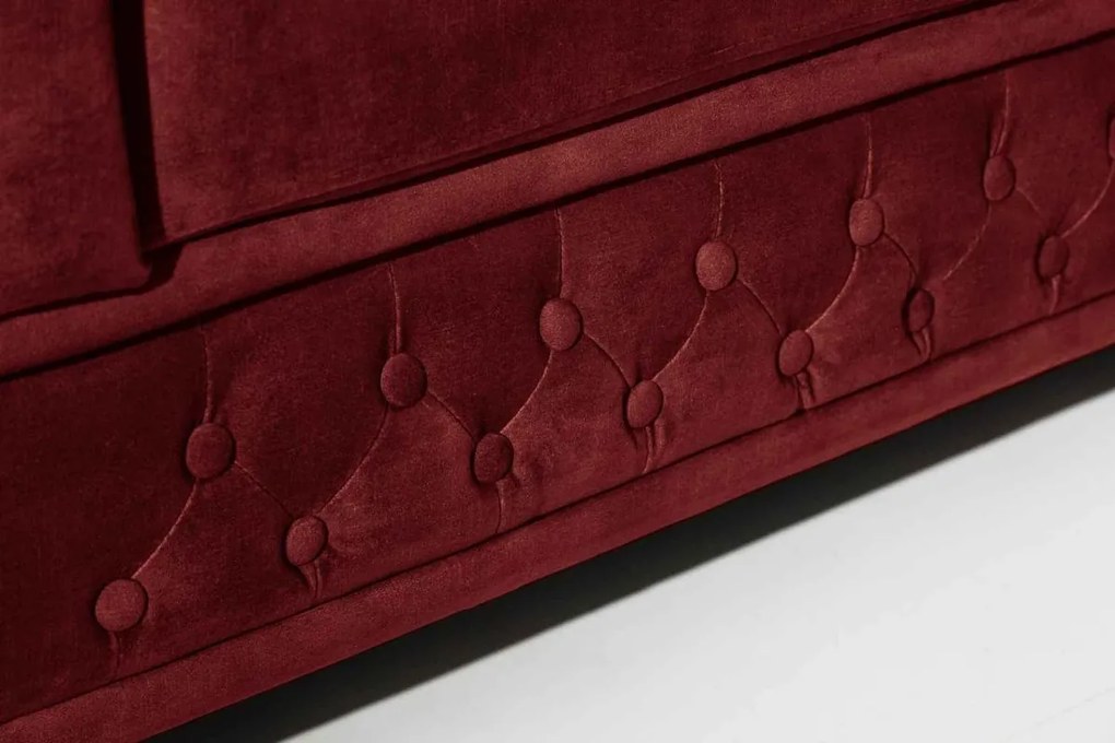 Designová trojsedačka Chesterfield 205 cm červený samet