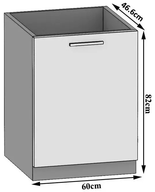 Kuchyňská skříňka Belini dřezová 60 cm dub sonoma bez pracovní desky TOR SDZ60/0/WT/DS/0/B1