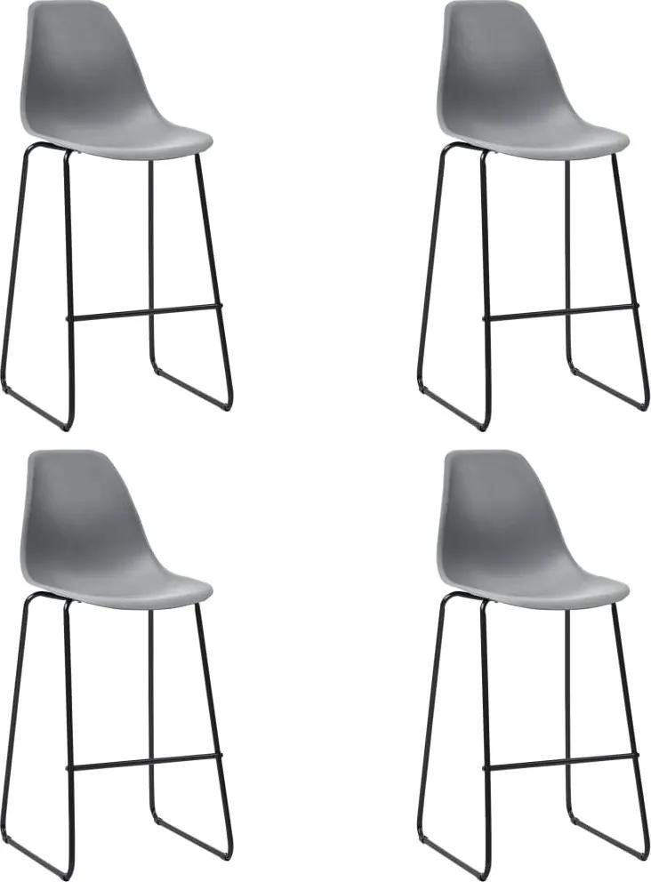 vidaXL Barové židle 4 ks plast [281504] Barva: Šedá