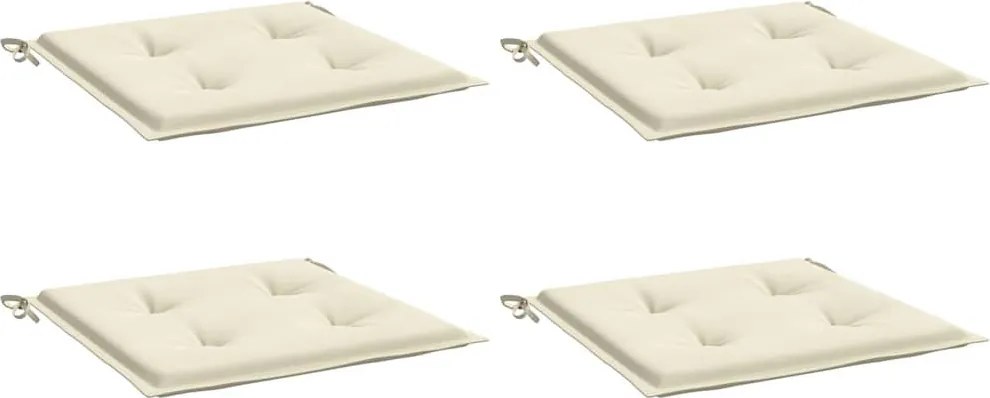 Podušky na zahradní židli 4 ks krémové 50x50x3 cm látka oxford 314042
