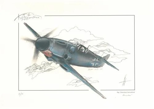 Stíhací letoun Messerschmitt Bf 109 G6 - 29,7 x 42 cm