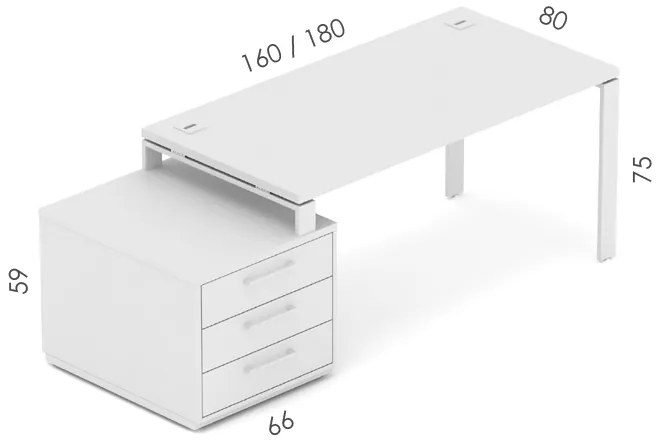 NABYTEK-DESIGNOVY.CZ - DEBZ1U - Kancelářská sestava EPIC Z1 U, volitelná délka stolu 160/180cm, dub/černá