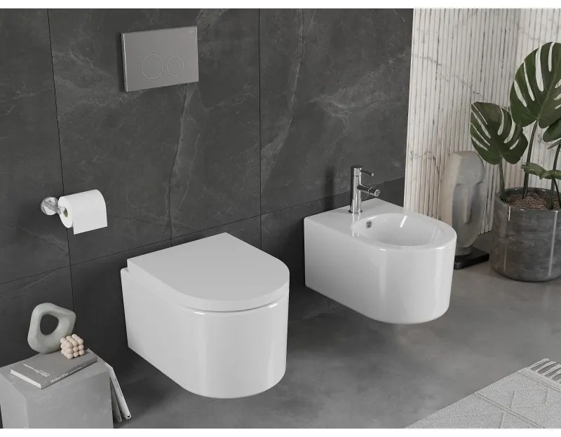 Mexen Sofia WC WC mísa Rimless s pomalu padající deskou tvrdá, duroplast, Bílá - 30540200