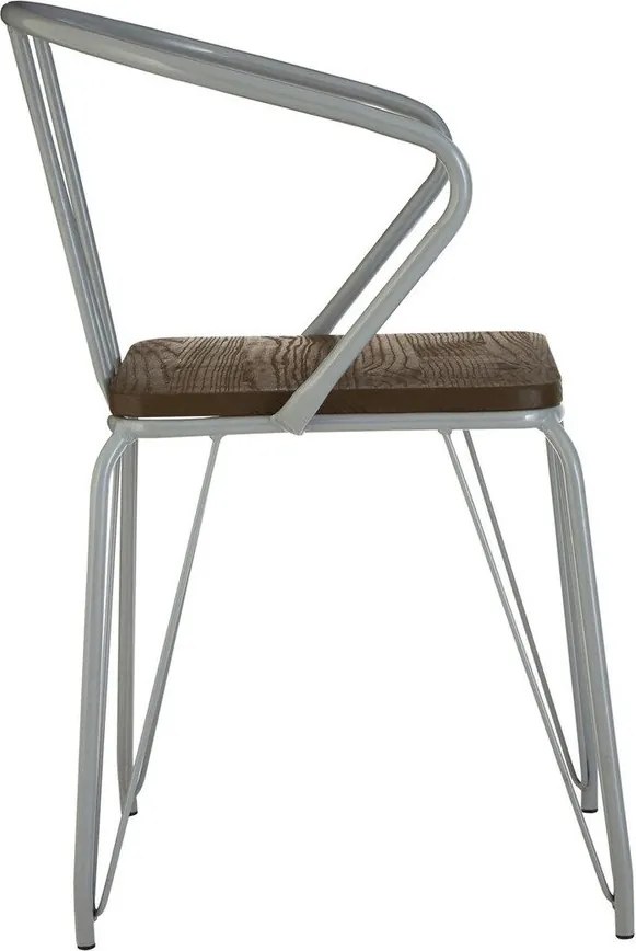 Šedá/v tmavě přírodní barvě jídelní židle z jilmového dřeva District – Premier Housewares