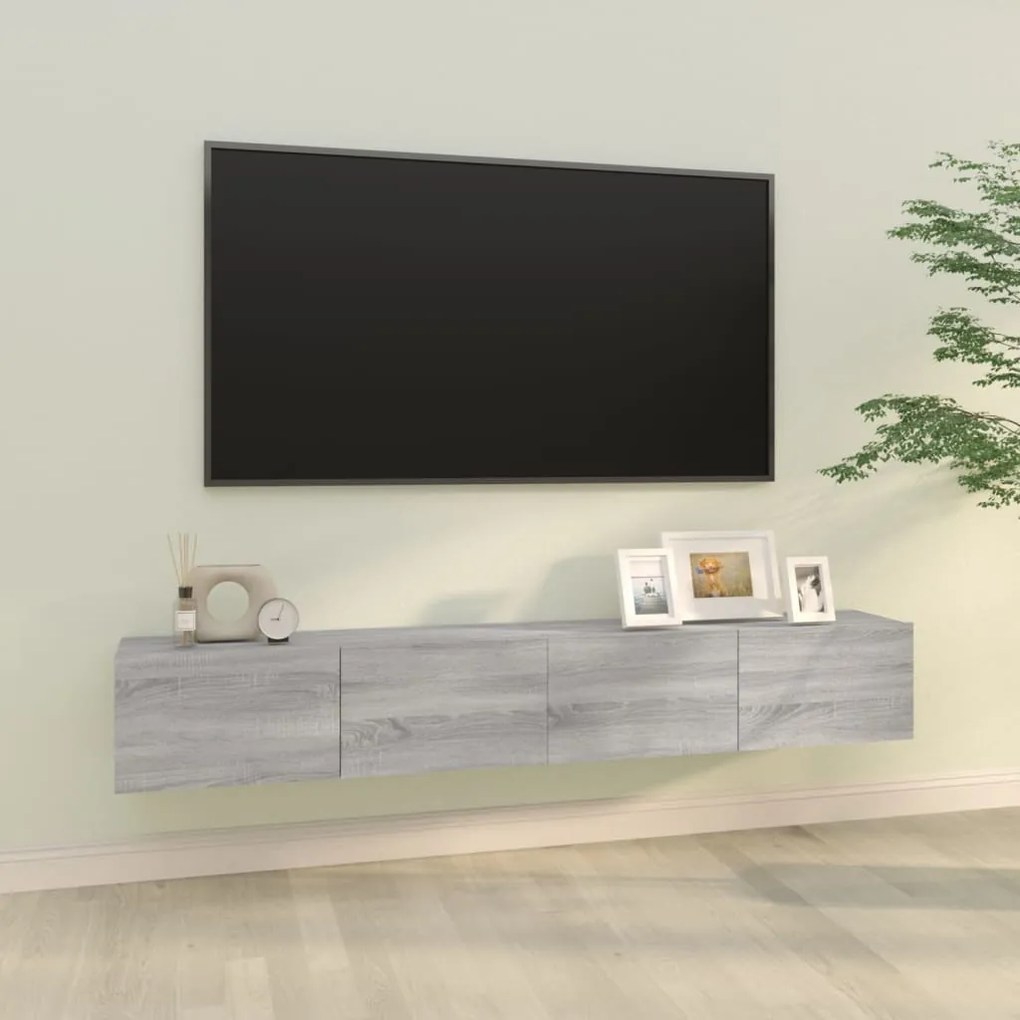 Nástěnné TV skříňky 2 ks šedé sonoma 100 x 30 x 30 cm kompozit