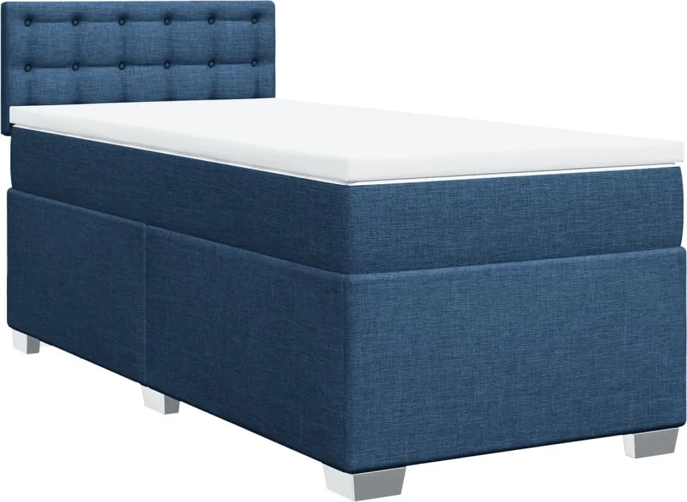 Box spring postel s matrací modrá 80x200 cm textil 3285735