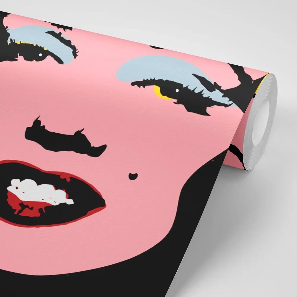 Tapeta pop art Marilyn Monroe na černém pozadí - 450x300