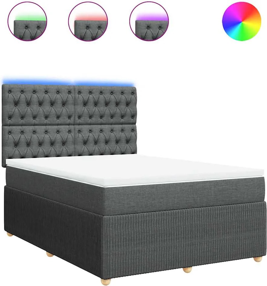 Box spring postel s matrací tmavě šedý 140 x 190 cm textil 3294359
