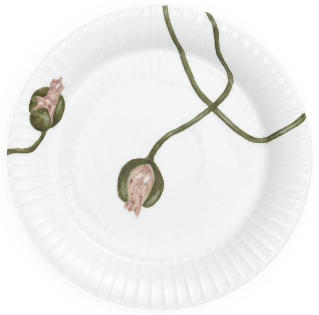 KÄHLER Porcelánový talíř Hammershøi Poppy 19 cm, růžová barva, bílá barva, porcelán