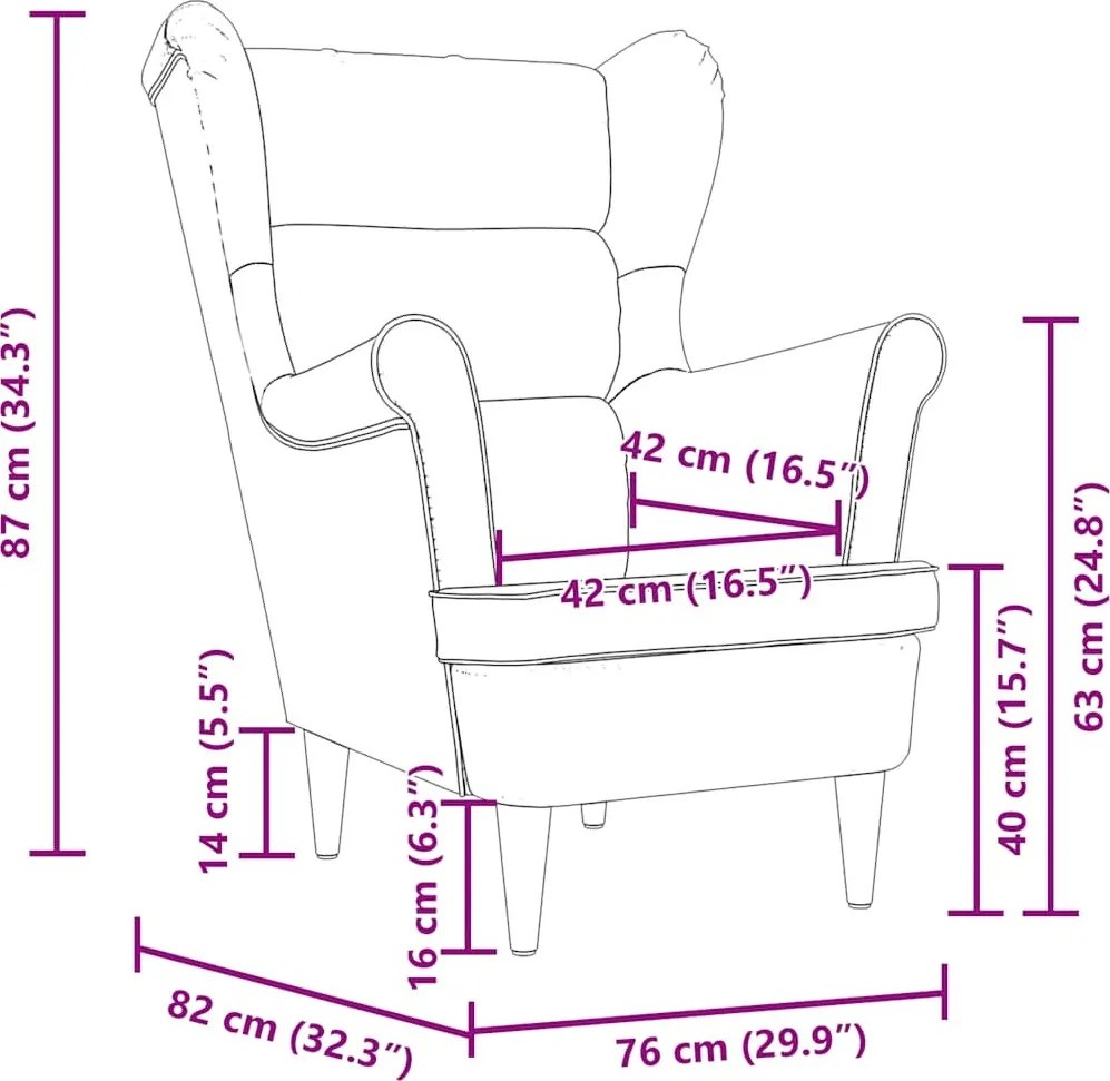 vidaXL Křeslo 74 x 84 x 100 cm textil [4016905] Barva: taupe